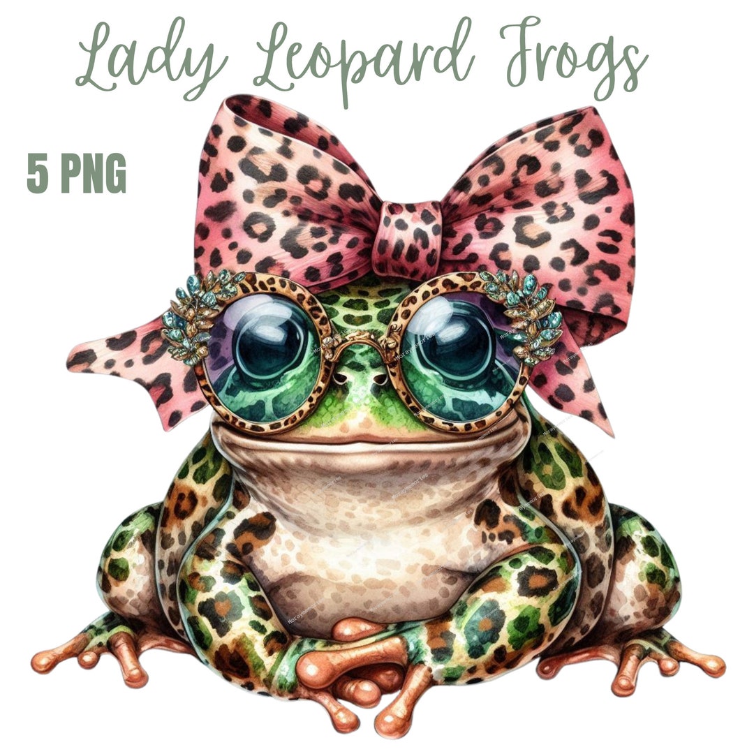 Watercolor Lady Leopard Frogs, PNG Animal Clipart, Funny Frog Png, Cute ...