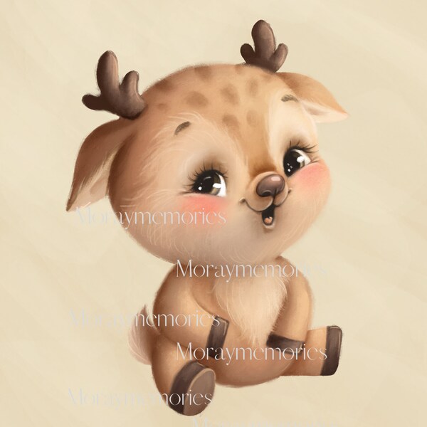 Mom and Baby Deer Clipart - Etsy
