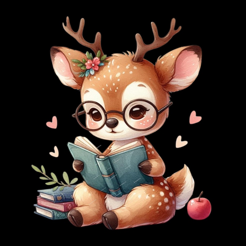 Cute Animals Reading Book Clipart,high Quality Pngs,cute Png Nursery ...