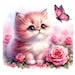 Cute Pink Kitten Clipart Adorable Pink Kitten Clipart Bundle High ...