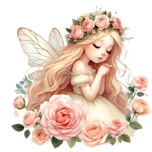 Pretty Spring Fairy Girl Clipart PNG Bundle, Spring Fairy Clipart ...