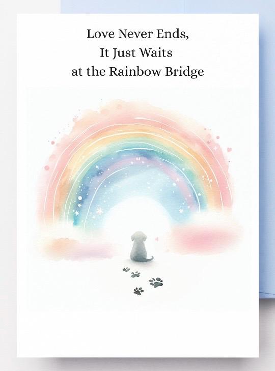 Pet Loss Sympathy Card Printable, Rainbow Bridge Card, Dog Memorial ...