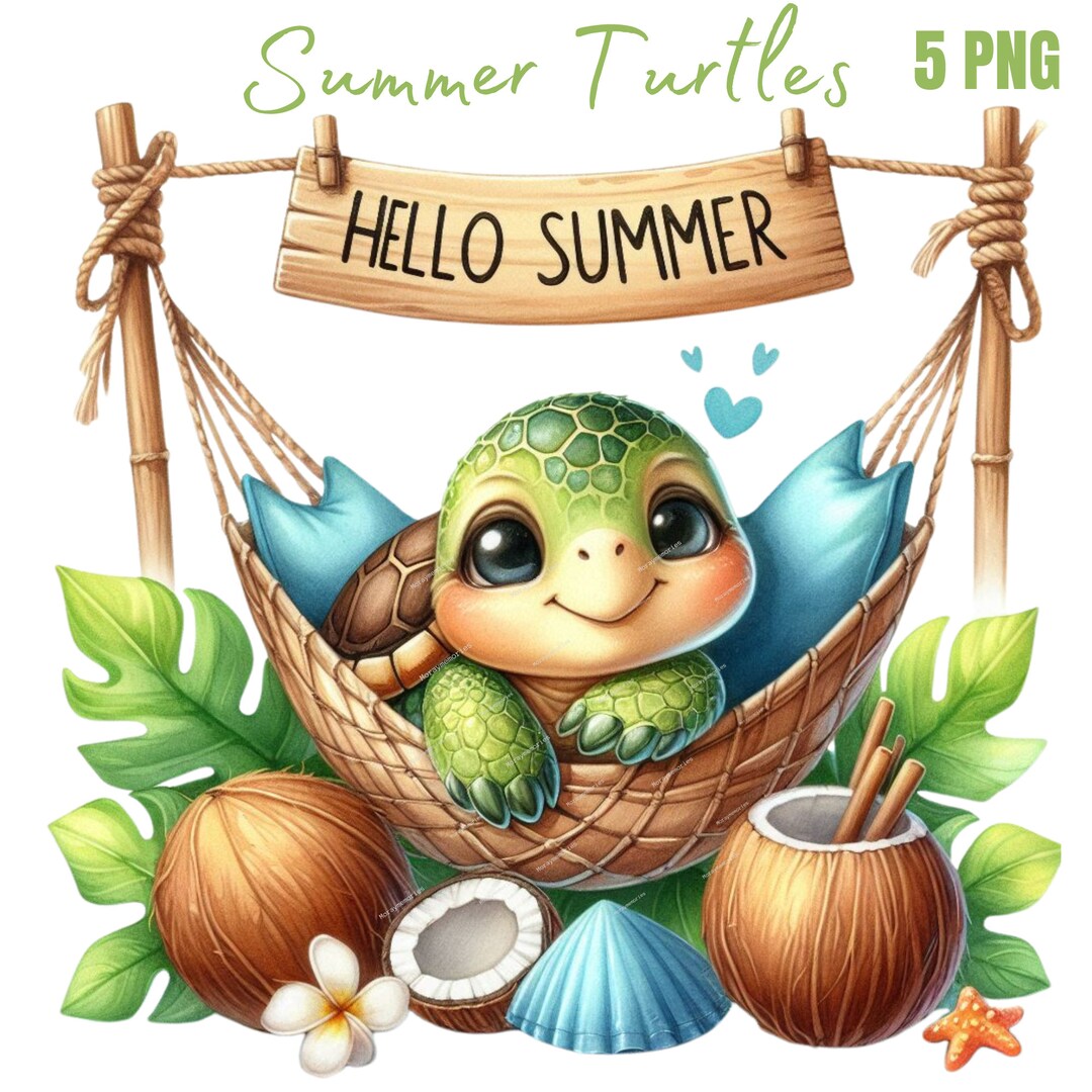 Summer Baby Turtle Png,turtle Png, Sublimation,sea Turtle Png,turtle ...