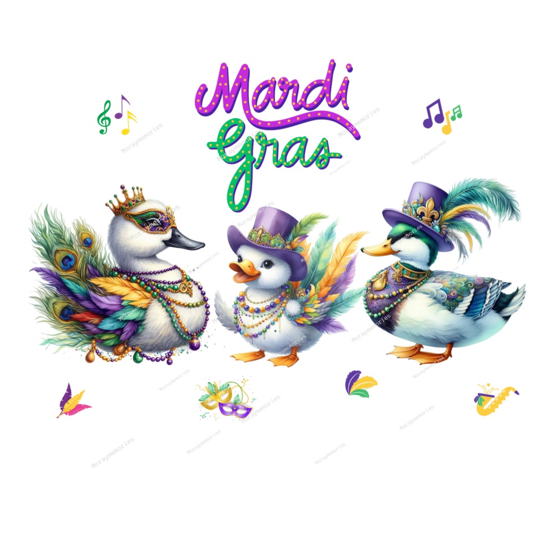Mardi Gras Duck Png, Fat Tuesday png sublimation design, Duck Png ...