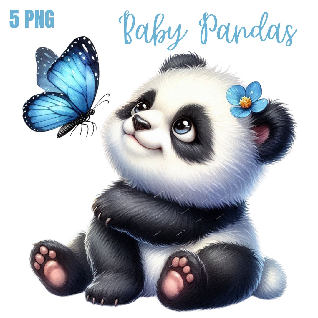 Cute Baby Panda Clipart, Panda PNG Bundle, High-quality Designs, Panda ...