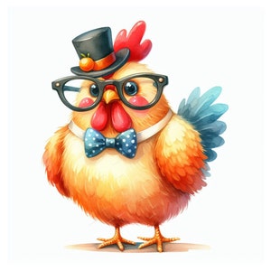 Funny Chicken Clipart | Cute Farm Animals | Barn Animals | Funny Animal ...