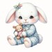 Baby Rabbit Clipart Bundle PNG, Digital Download, Clip Art, Rabbit ...