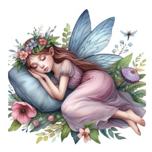 Sleeping Fairy Clipart Bundle, Fairy Png, Fairy Illustration Png,mixed ...