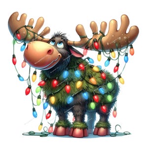 Cute Christmas Moose Clipart, High Quality Pngs, Memory Book, Junk ...