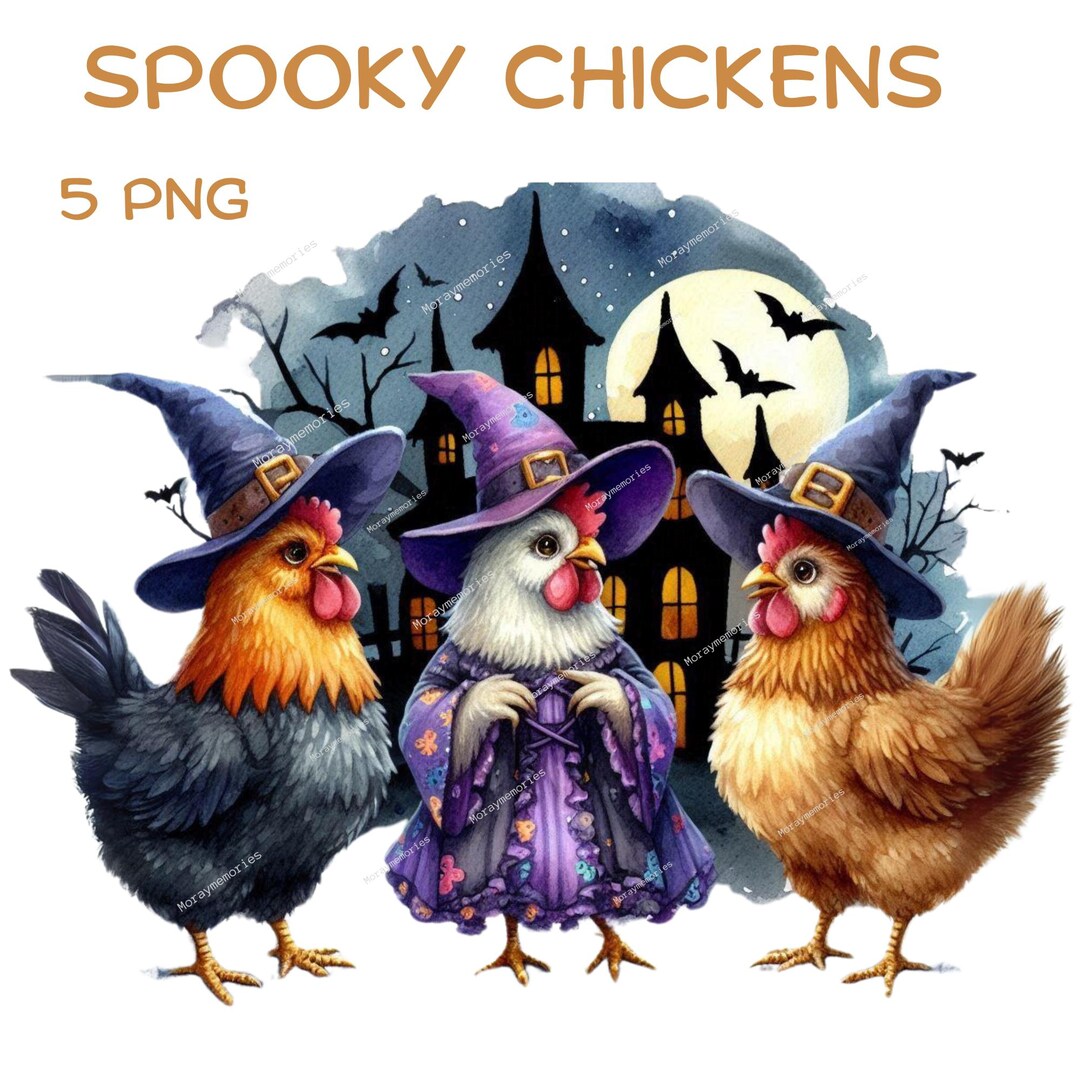 Spooky Chickens PNG, Halloween Sublimation Digital Design Download ...