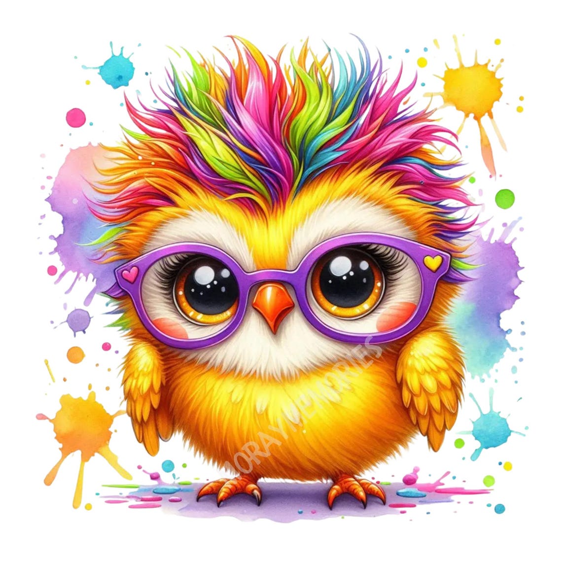 10 Rainbow Owl PNG Clipart | Funny Colorful Owl With Crazy Hair ...