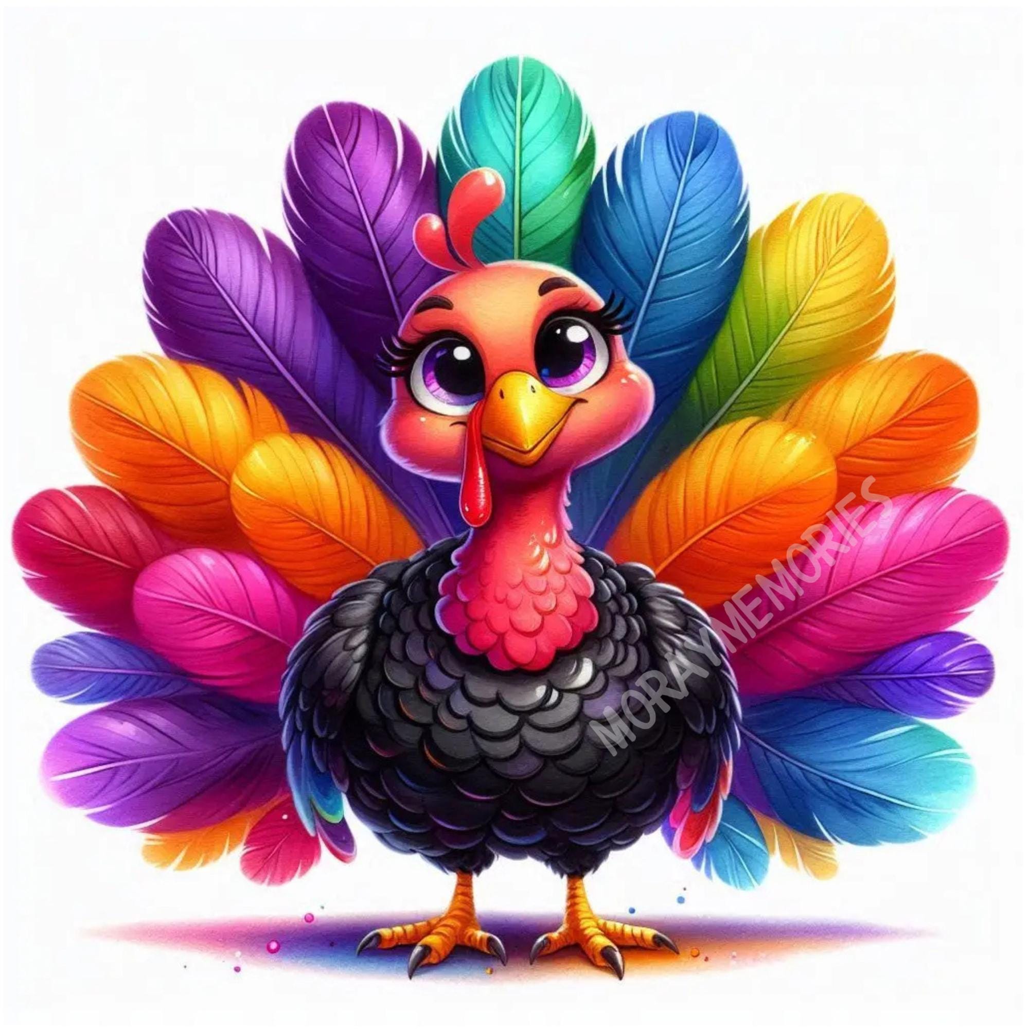 10 Quirky Funny Turkey Clipart | Whimsical Watercolor Turkeys | JPG ...