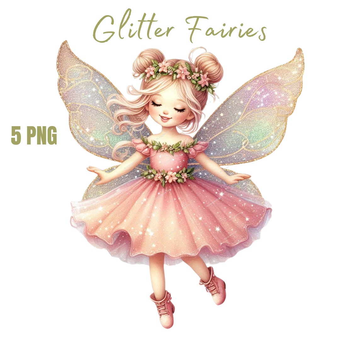 Glitter Fairy Png Bundle, Fairy Png, Fairy Illustration Png,mixed Media ...