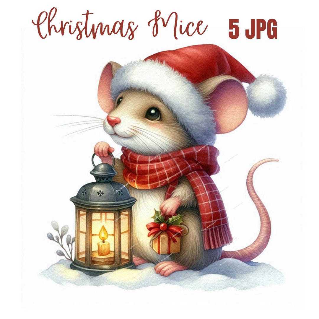 Christmas Mice Clipart, Mouse JPG, High Quality Jpgs, Memory Book, Junk ...