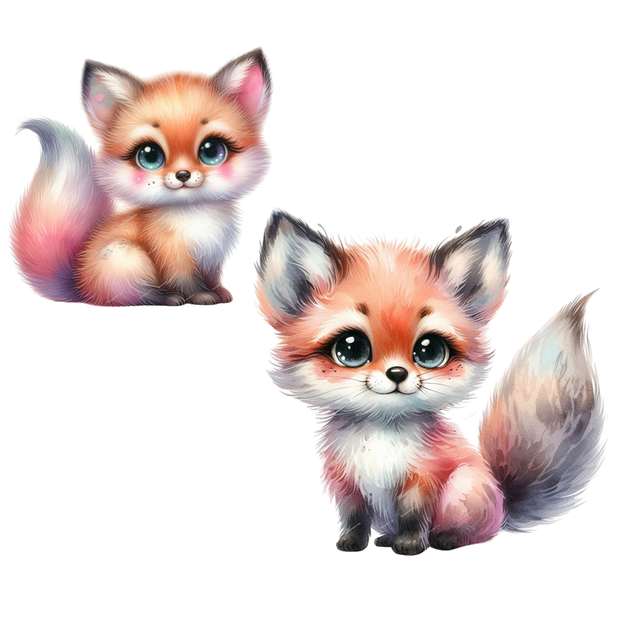 12 PNG, Fox Png, Fox Clipart, Baby Fox Clipart, Watercolor Fox Clipart ...