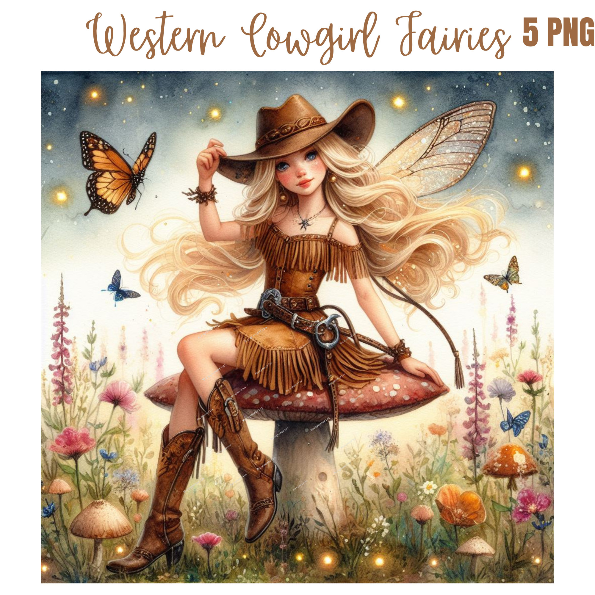 Western Cowgirl Fairy Clipart Bundle, Fairy Png, Fairy Illustration Png ...