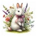 12 Easter Bunny Clipart Set, Rabbit Clipart, Printable Watercolor ...