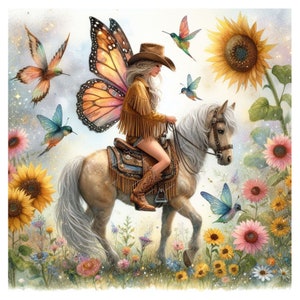 Western Cowgirl Fairy Clipart Bundle, Fairy Png, Fairy Illustration Png ...