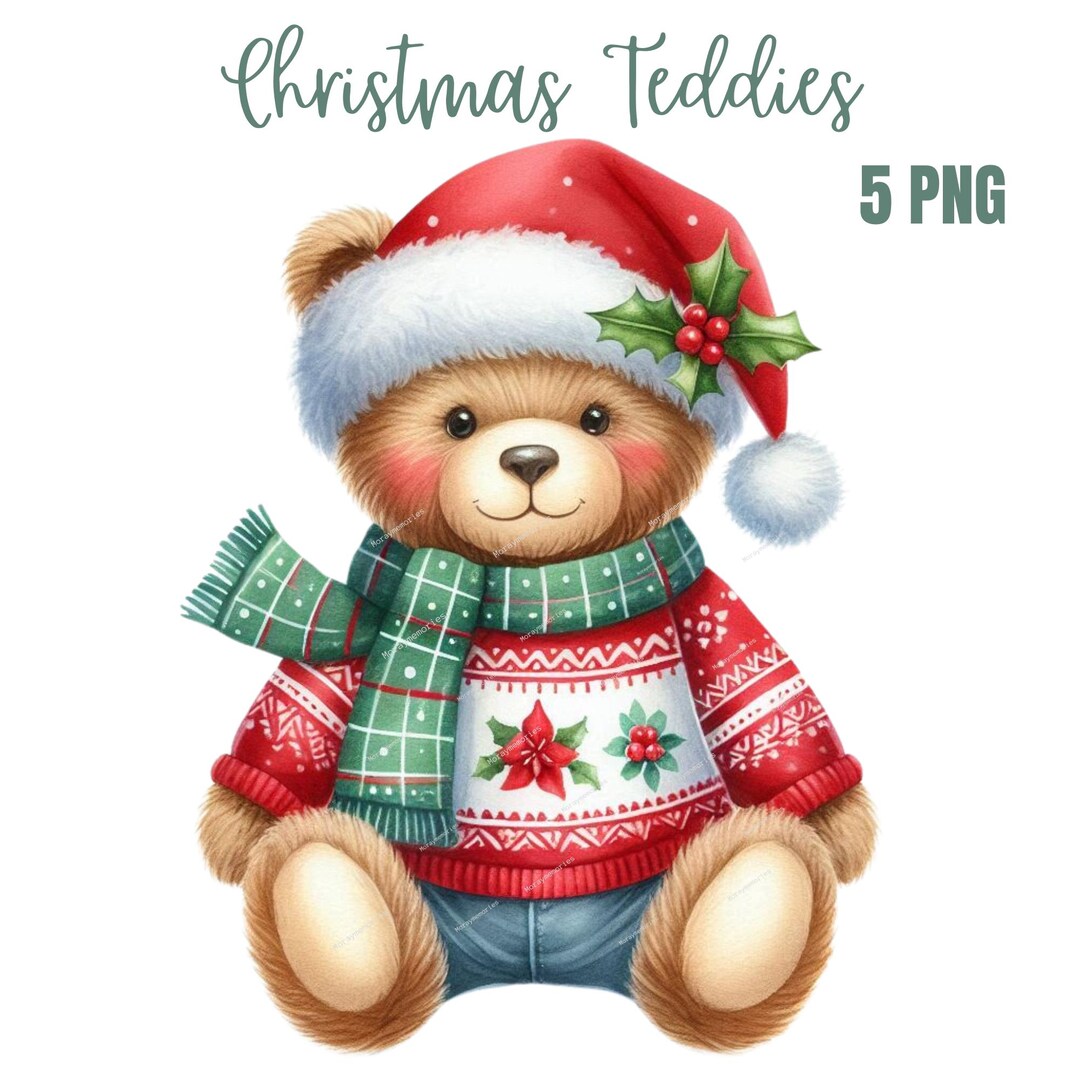 Christmas Teddy Bears Clipart, High Quality Pngs, Memory Book, Junk ...