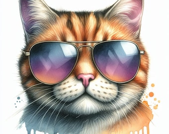 Surrealistic Cat Clipart - 40 High Quality Jpgs - Digital Download ...