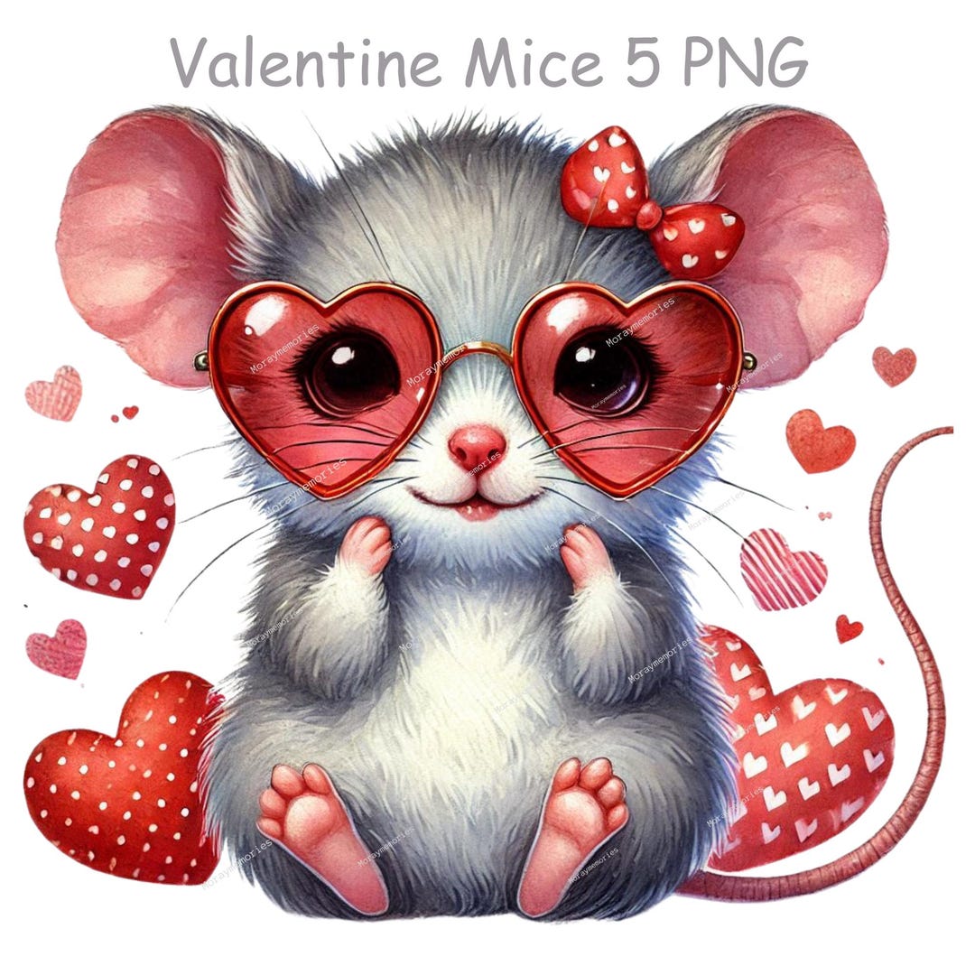 Cute Valentine Mouse Clipart, Valentine Png,high Quality Pngs,digital ...