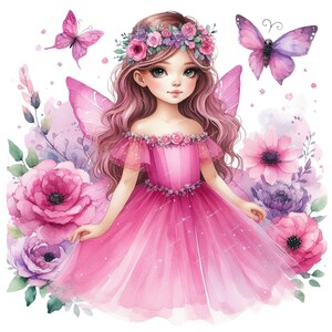 Pretty Spring Fairy Girl Clipart PNG Bundle, Spring Fairy Clipart ...