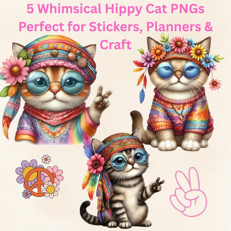 Hippie Cat - Etsy