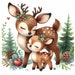 Watercolor Deer Clipart, Nursery Decor, Deer JPG, Watercolor Animals ...