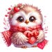 Valentine Owl Clipart Bundle – 10 Cute Pngs, Owls, Hearts, Roses, Love ...