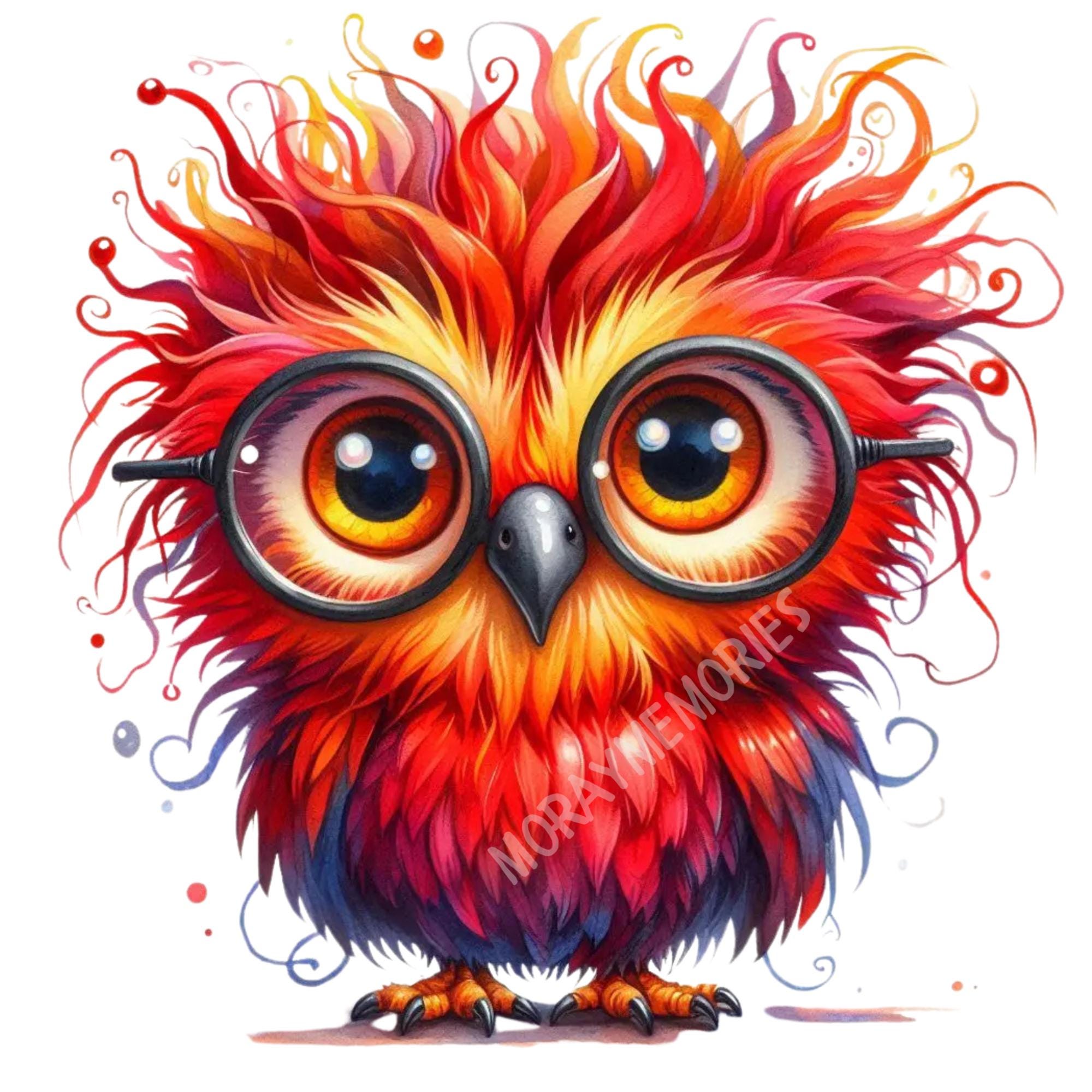 10 Rainbow Owl PNG Clipart | Funny Colorful Owl With Crazy Hair ...
