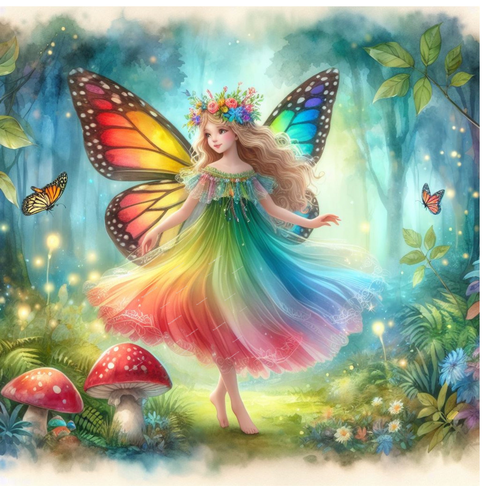Rainbow Fairy Clipart Bundle, Fairy JPG, Fairy Illustration Png,mixed ...