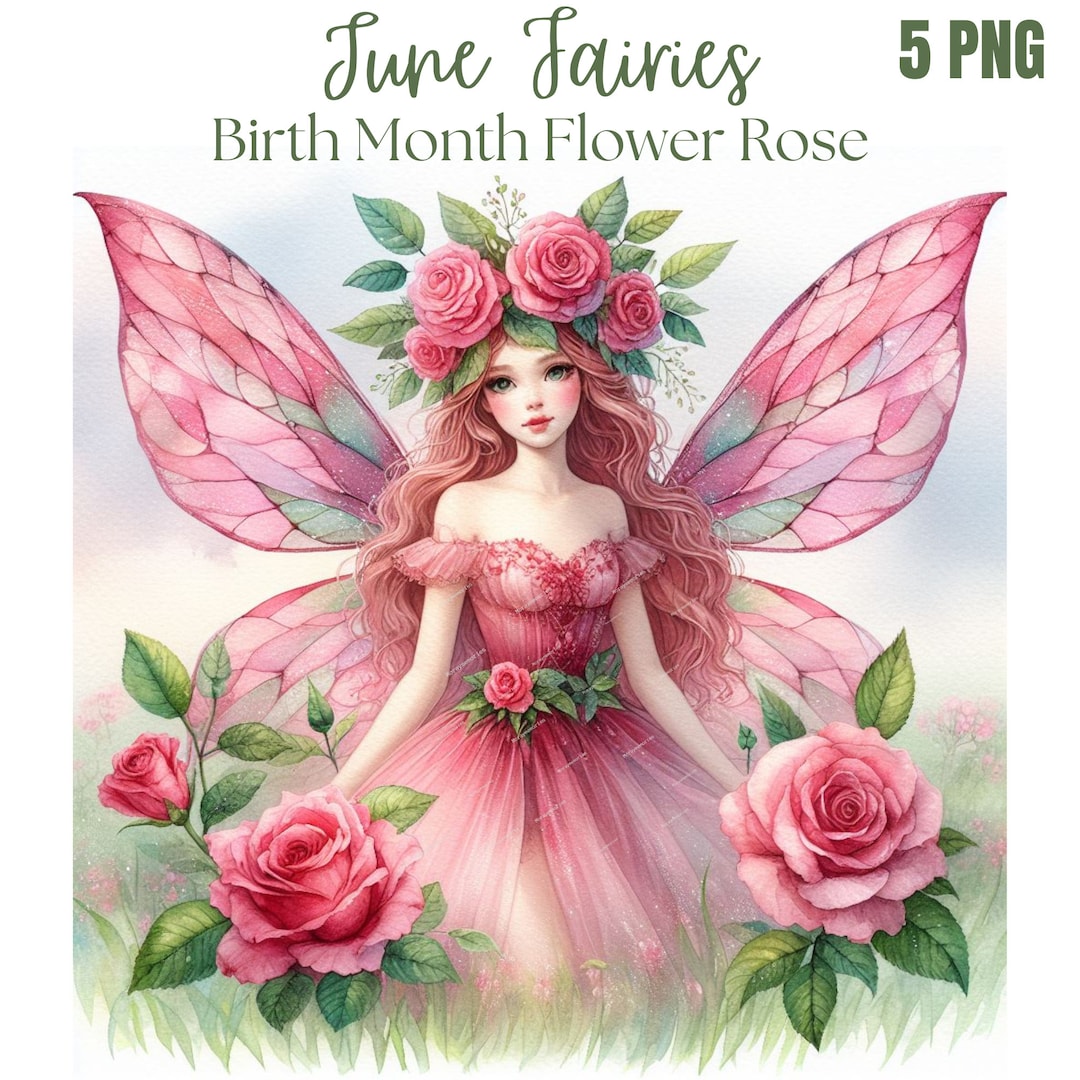 June Fairy Clipart Bundle, Fairy Png, Fairy Illustration Png, Birth ...