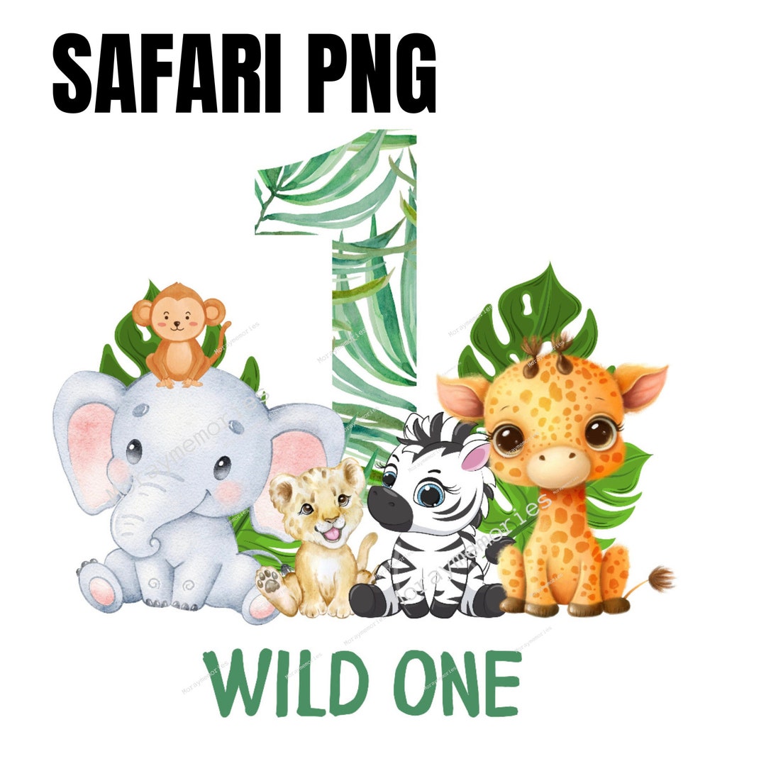 Wild One Birthday PNG, Safari 1st Birthday Shirt Design, Jungle Animals ...