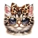 Cute Kitten Clip Art, Leopard Print Bow Clipart, PNG Cute Cat, Teacher ...
