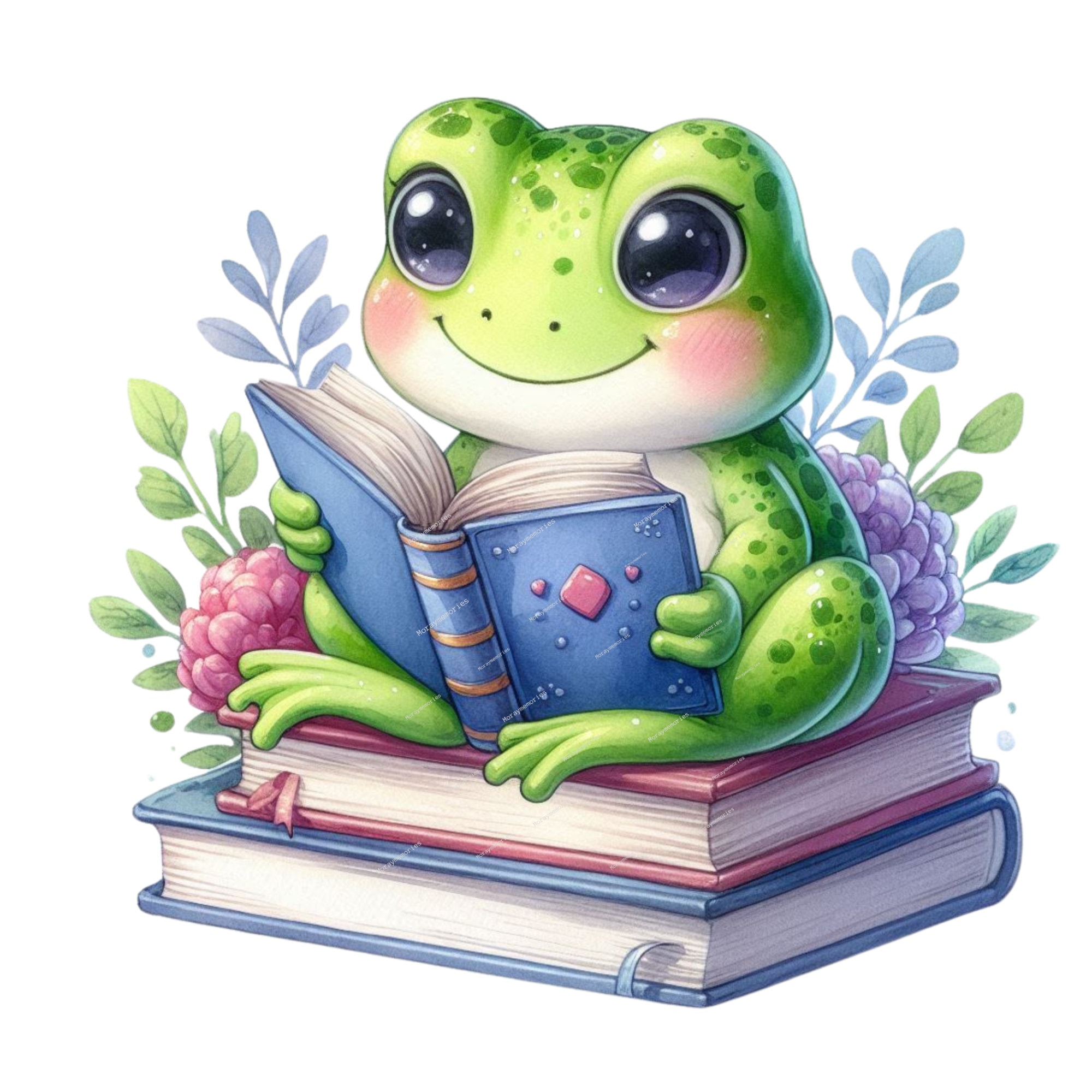 Cute Watercolor Frog Clipart Bundle | PNG Baby Frogs & Cute Animal ...