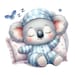 Watercolor Sleepy Animals Clipart Bundle, Cute Animals PNG, Cute Animal ...