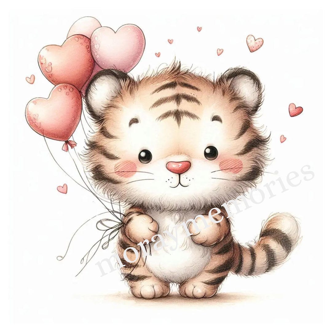 20 Cute Animal Valentine’s Day Clipart | Whimsical Digital Download ...