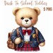 Back to School Teddy Bear, PNG, Watercolor, Cute Student Clipart, Kids ...