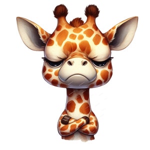 Grumpy Animals JPG Clipart Bundle, Funny Grumpy Safari Animals Clipart ...