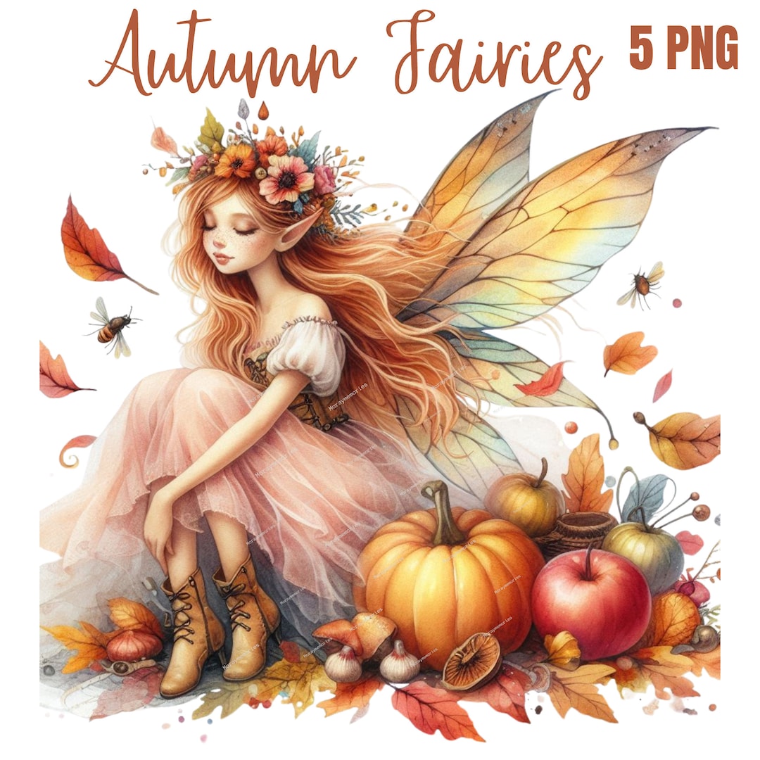 Autumn Fairy Clipart Bundle, Fall Fairy Png, Fairy Illustration Png ...