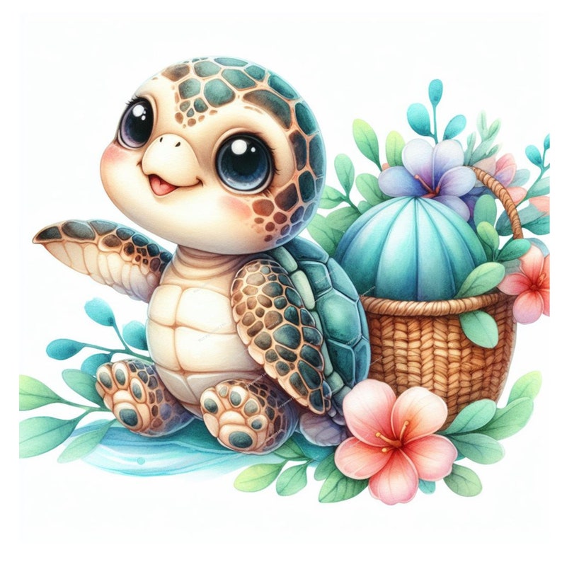 Adorable Baby Turtle PNG Bundle for Sublimation & Clipart Lovers,sea ...