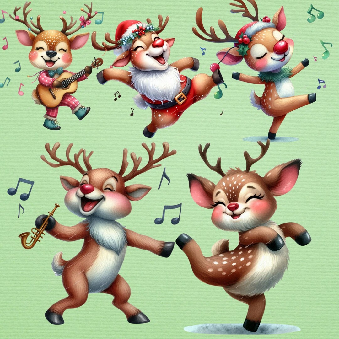 Funny Christmas Reindeer Clipart, Dancing Reindeer, High Quality Pngs ...