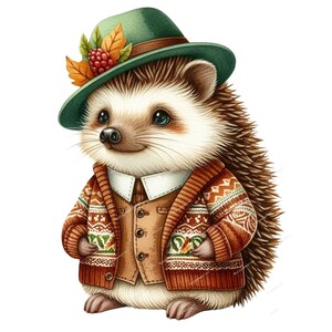 Cute Autumn Hedgehog Clipart, High Quality Pngs, Fall Clipart, Digital ...