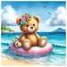 Teddy Bear at the Beach, PNG, Teddybear Clipart, Bear Baby Shower ...