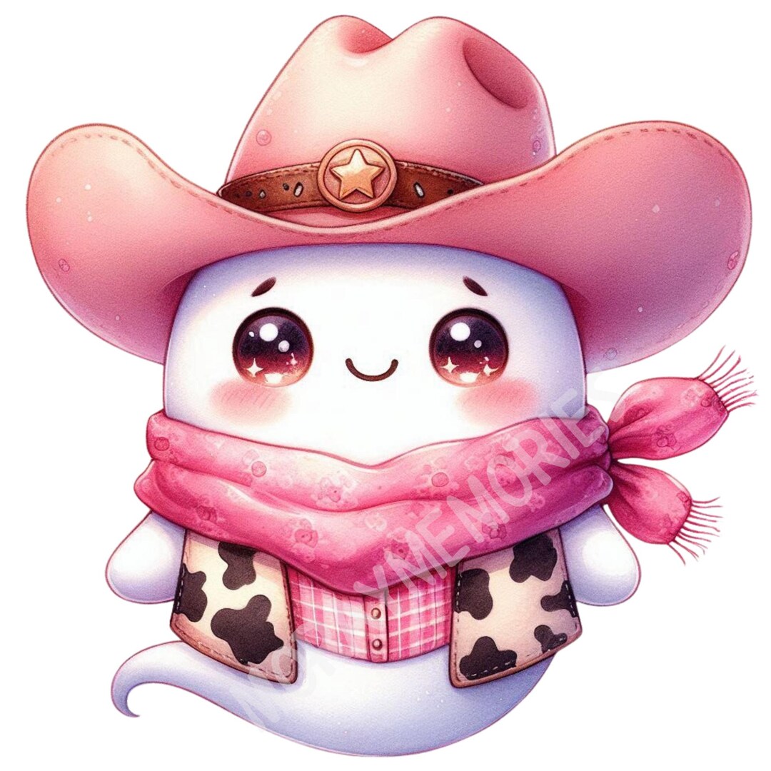 Cute Halloween Cowboy Ghosts PNG, Sublimation Digital Design Download ...