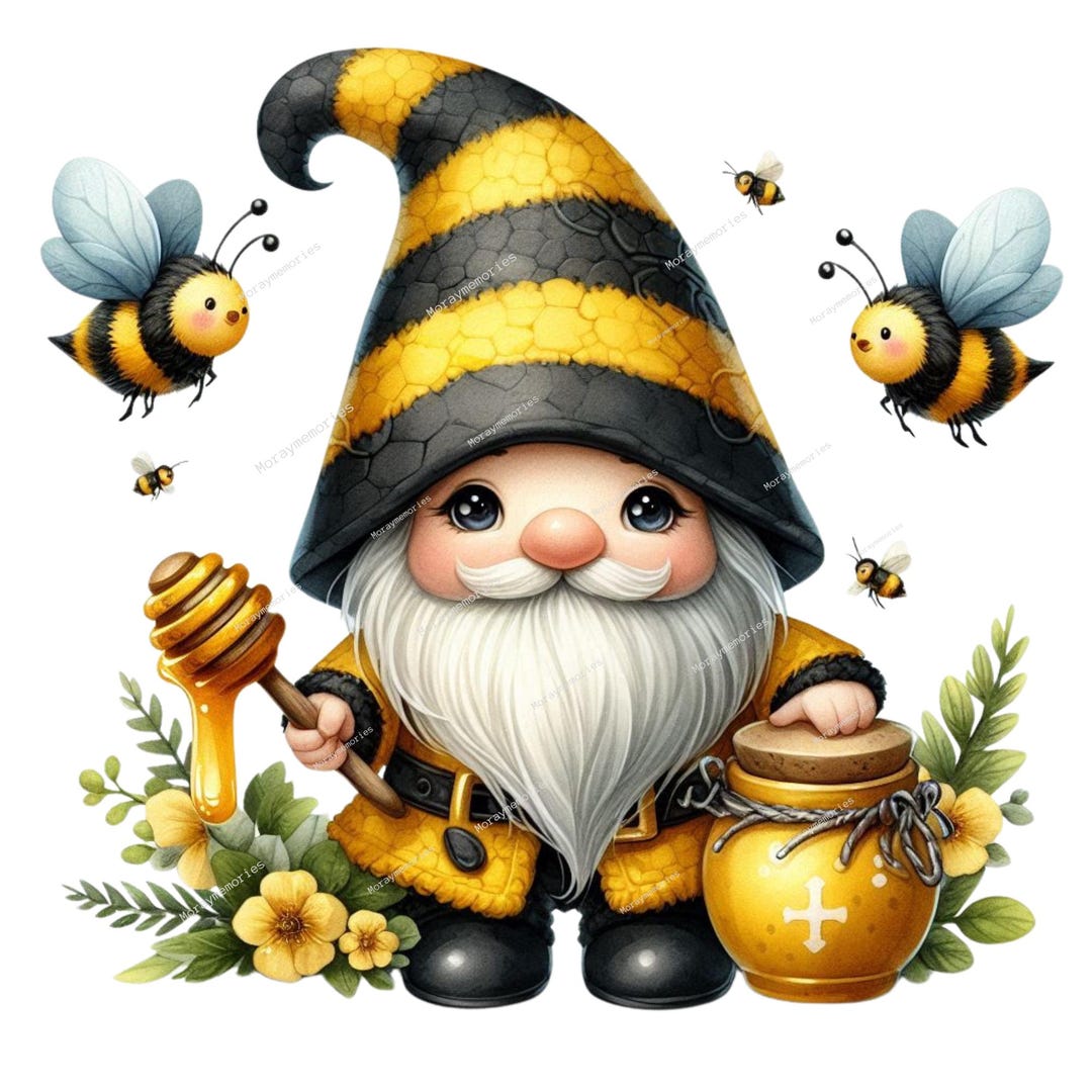 Bumble Bee Gnomes Clipart, Sunflower Gnomes, Bee Png High Quality Pngs ...