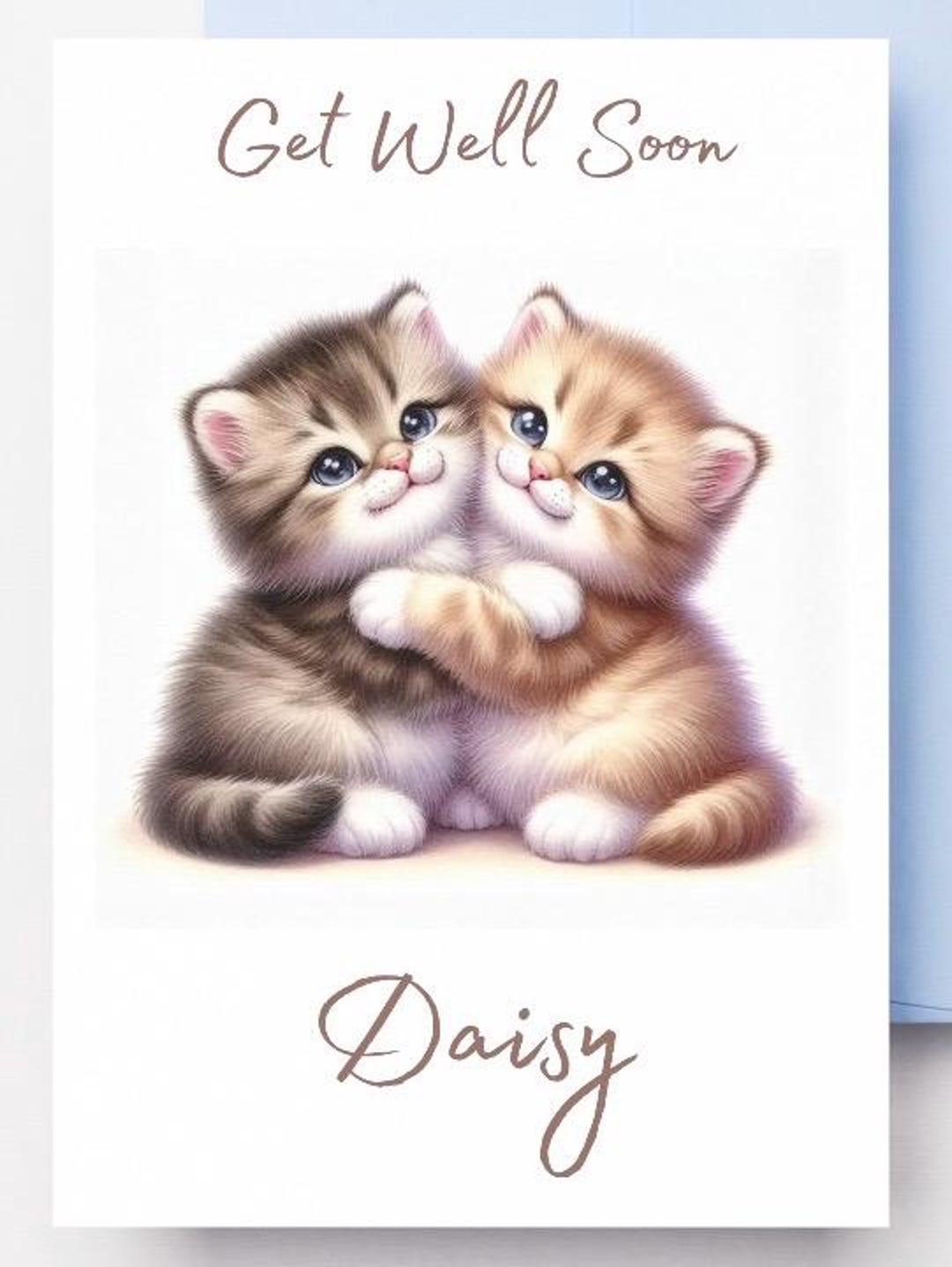 Personalised Get Well Soon Card, Cute Kitten Get Well Card, Get Well ...