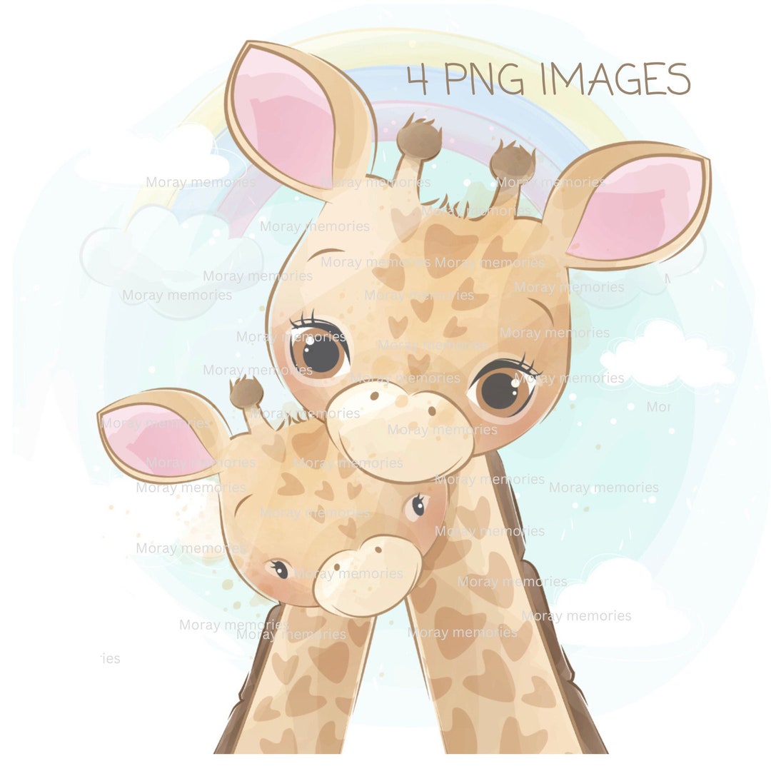 Cute mum and baby giraffe giraffe giraffe clipartgiraffe - Etsy.de