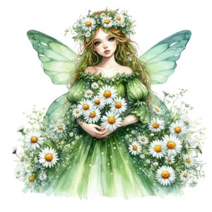 Pretty Spring Fairy Girl Clipart PNG Bundle, Spring Fairy Clipart ...