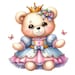 Princess Teddy Bear PNG, Teddybear Clipart, Bear Baby Shower, Birthday ...